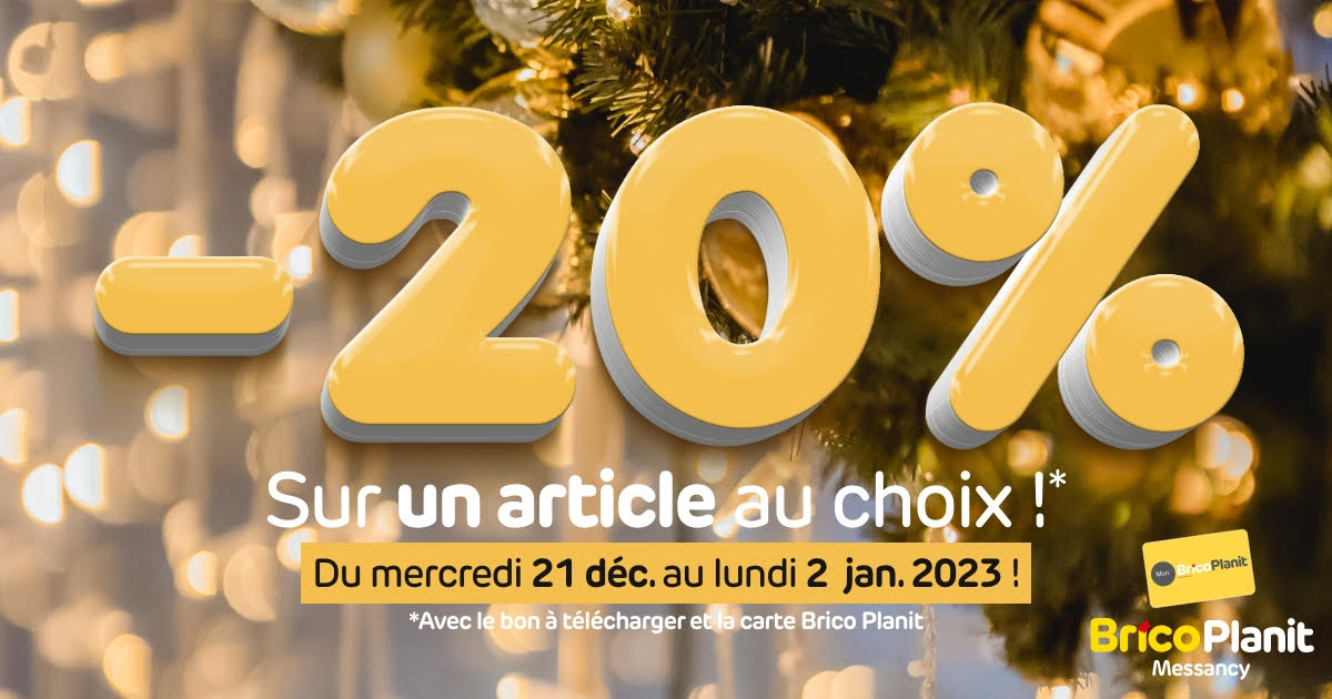Brico Planit : Téléchargez votre bon -20% sur un article au choix ...